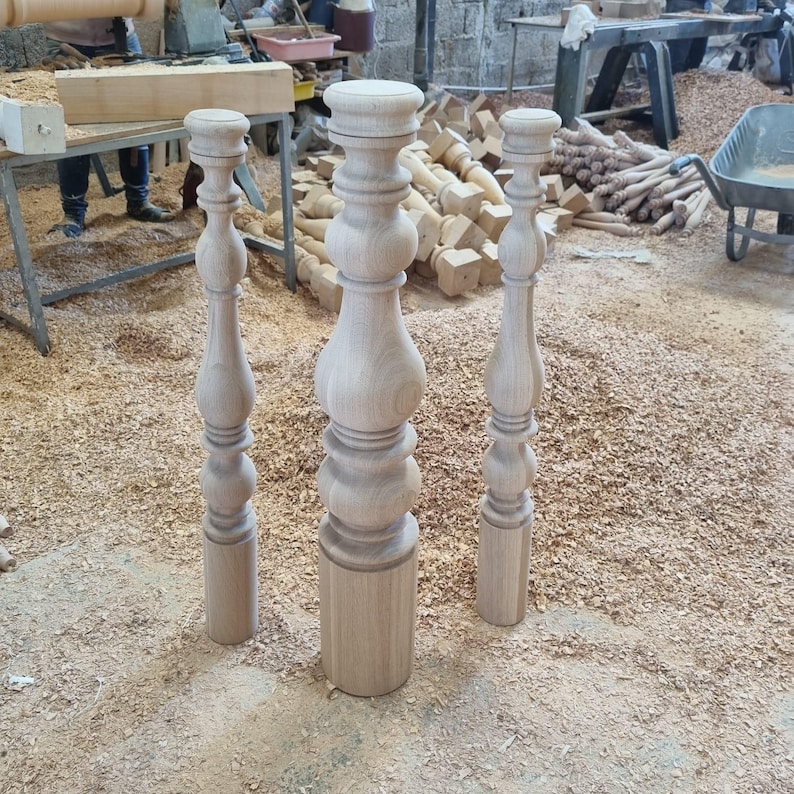 Stair Post, Newel Post, White Oak, Wooden Turned Newel Posts, Newel ...