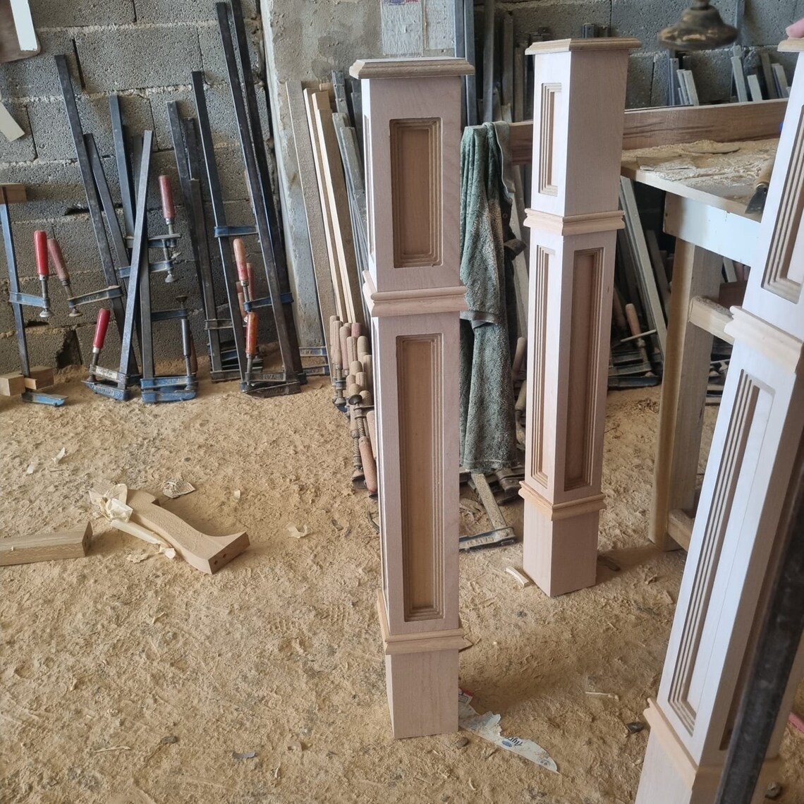 Handmade Wooden Stair Newel Post: Custom Design, Paintable - Etsy