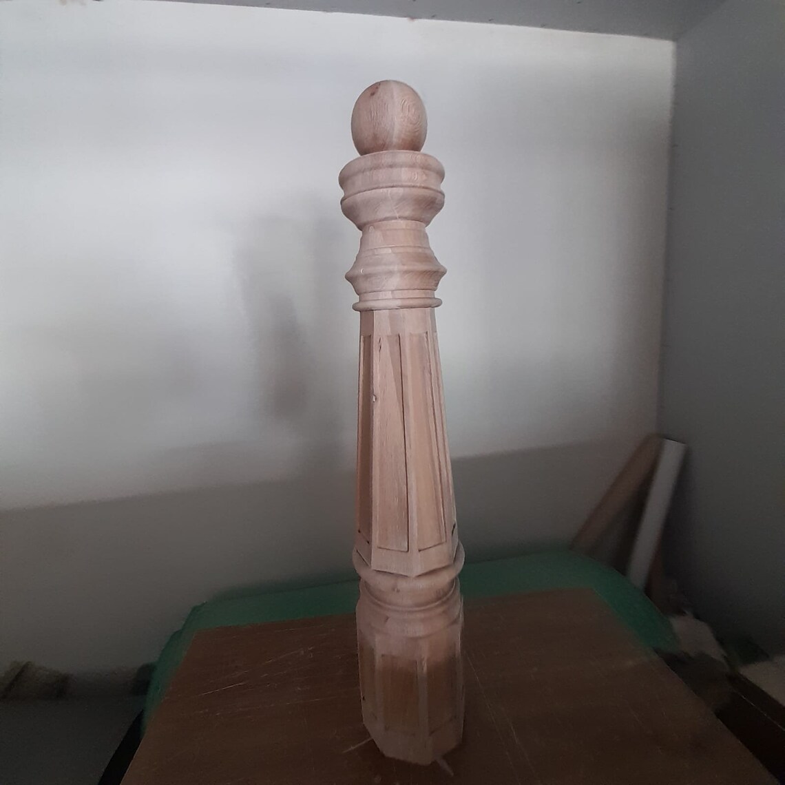 Hand-turned White Oak Newel Post: Custom Octagonal Stair Post - Etsy