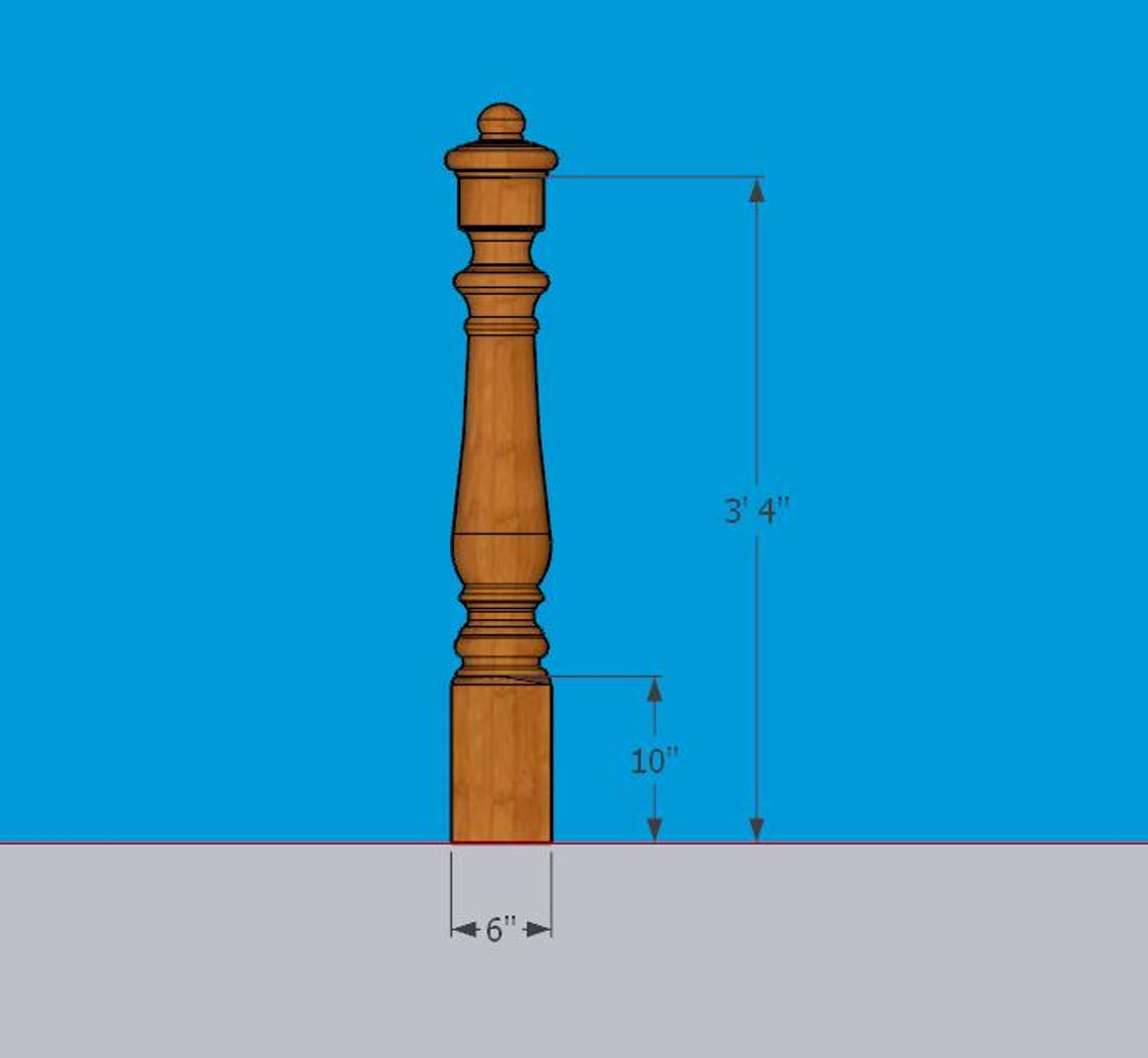 Hand-turned Wooden Newel Post: Custom Stair Parts - Etsy