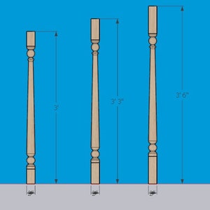 Linden Wood Stair Balusters - Hand Turned Spindles (set of 10) - Etsy