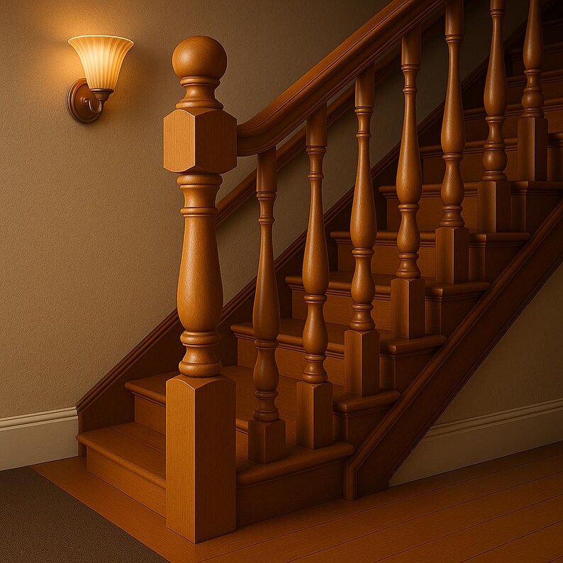 Handcrafted Turned Wood Newel Post: 48" White Oak Staircase Finial - Etsy