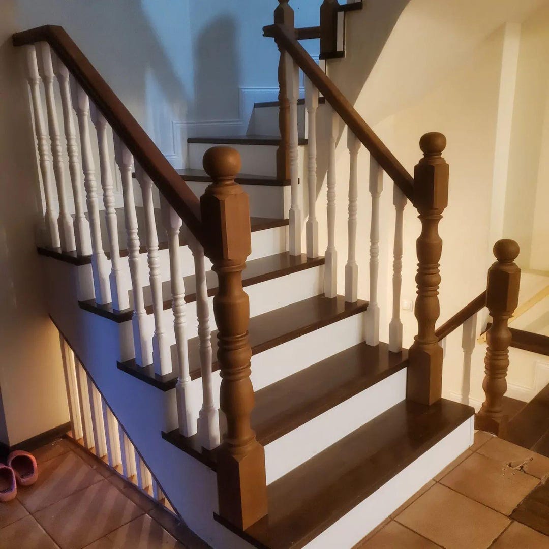 Newel Post, Balusters, Wood Lathe, Stair Railing, Wooden Stair Railing ...