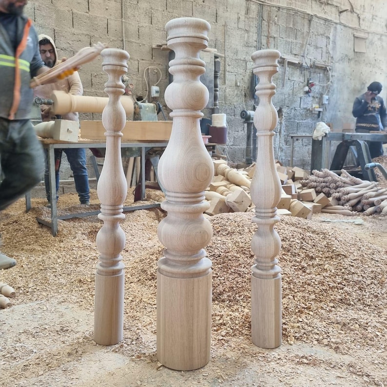 Stair Post, Newel Post, White Oak, Wooden Turned Newel Posts, Newel ...