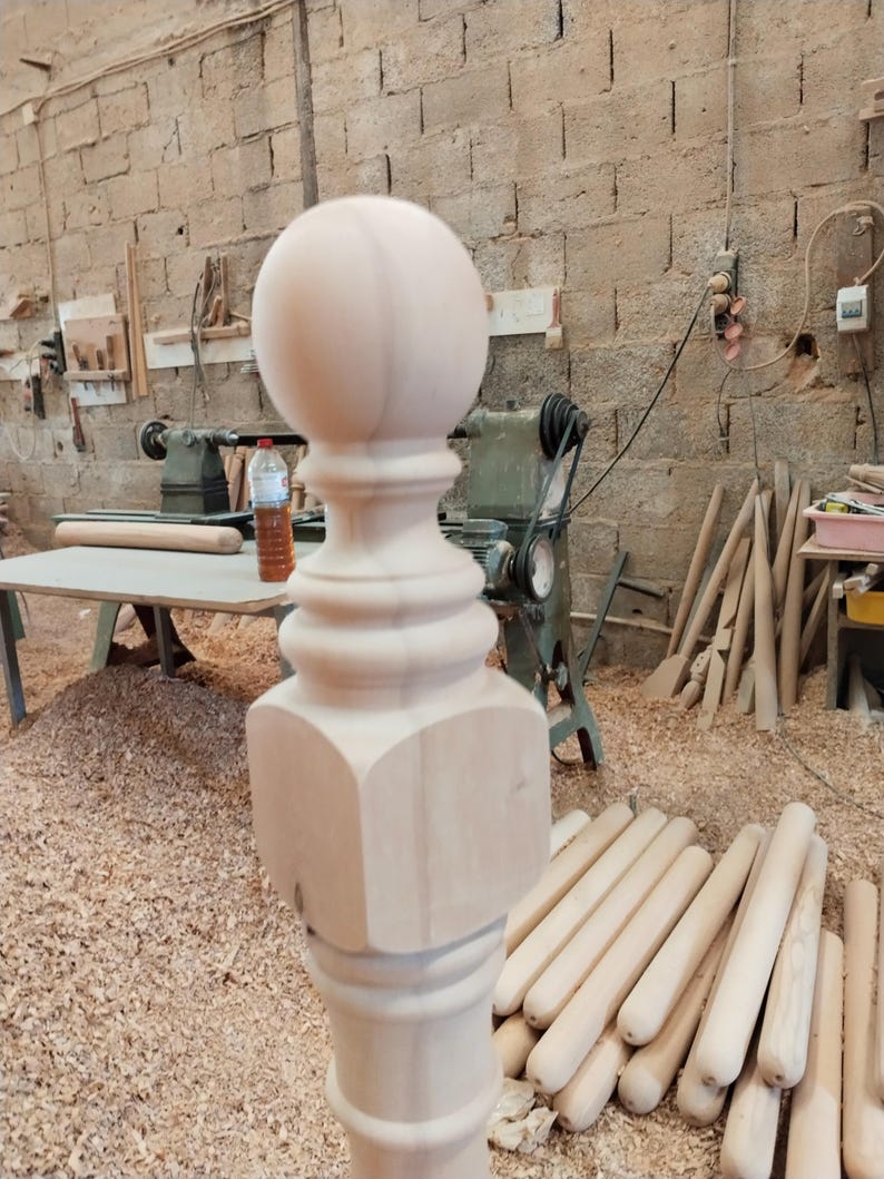 Handmade White Oak Newel Post: Octagonal Stair Parts, Custom Design - Etsy