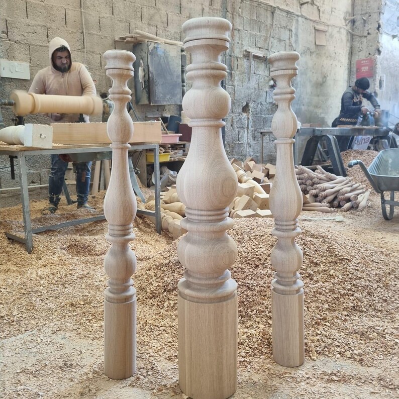 Stair Post, Newel Post, White Oak, Wooden Turned Newel Posts, Newel ...