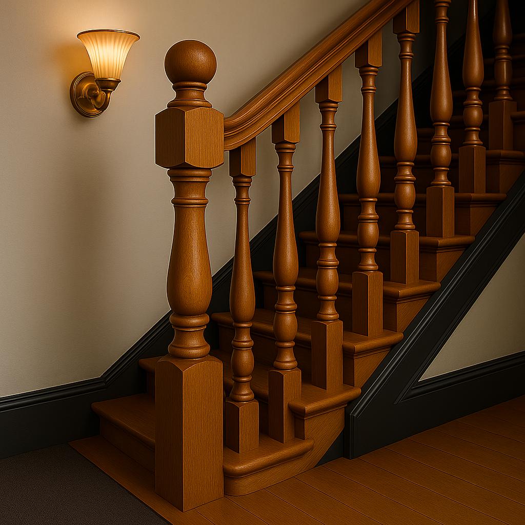 Handcrafted Turned Wood Newel Post: 48" White Oak Staircase Finial - Etsy