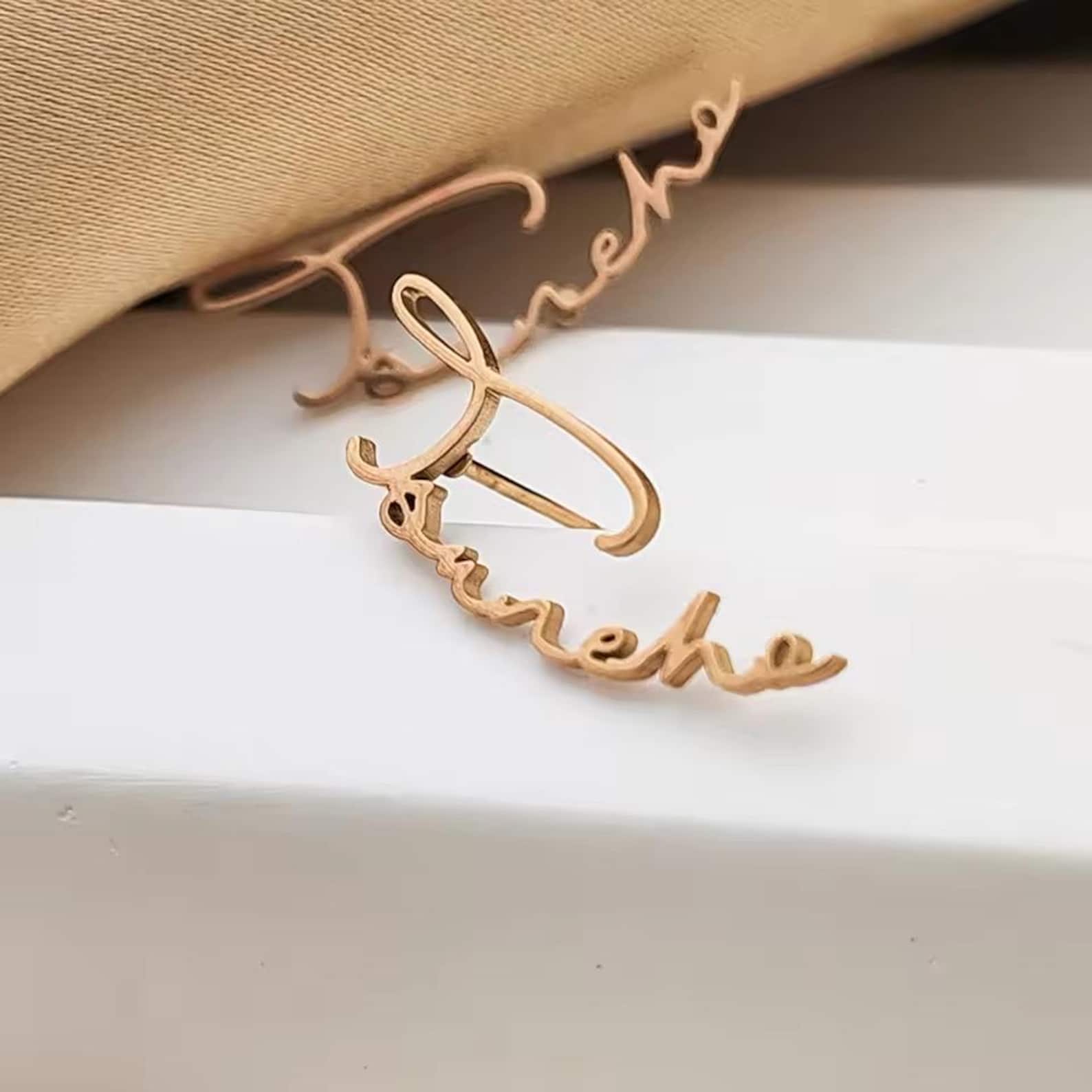 Stainless Steel 14k Personalised Custom Name Earrings Jewelry in Gold ...