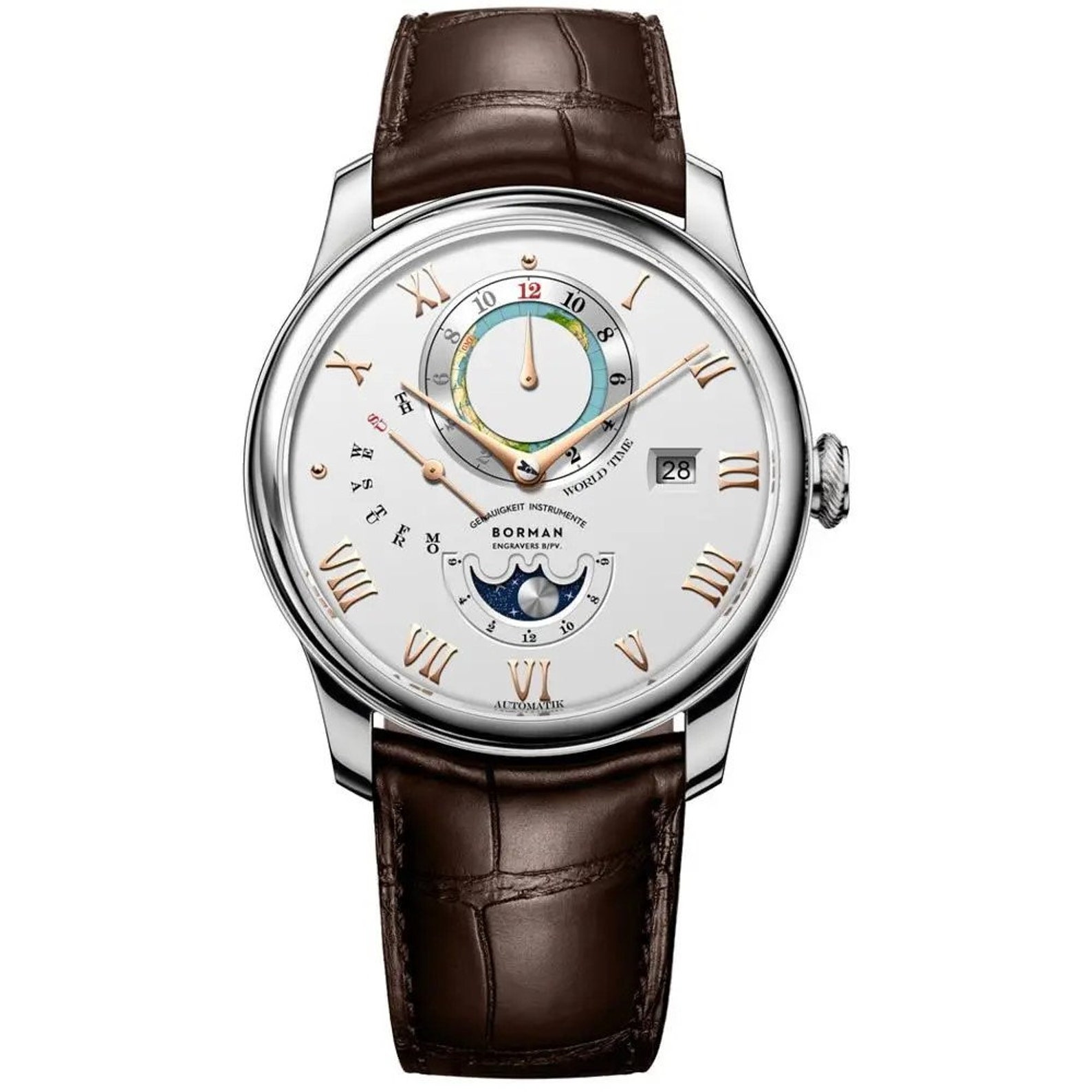 Borman World Time Watch a Unique Luxury, Designer Men's Wristwatch ...