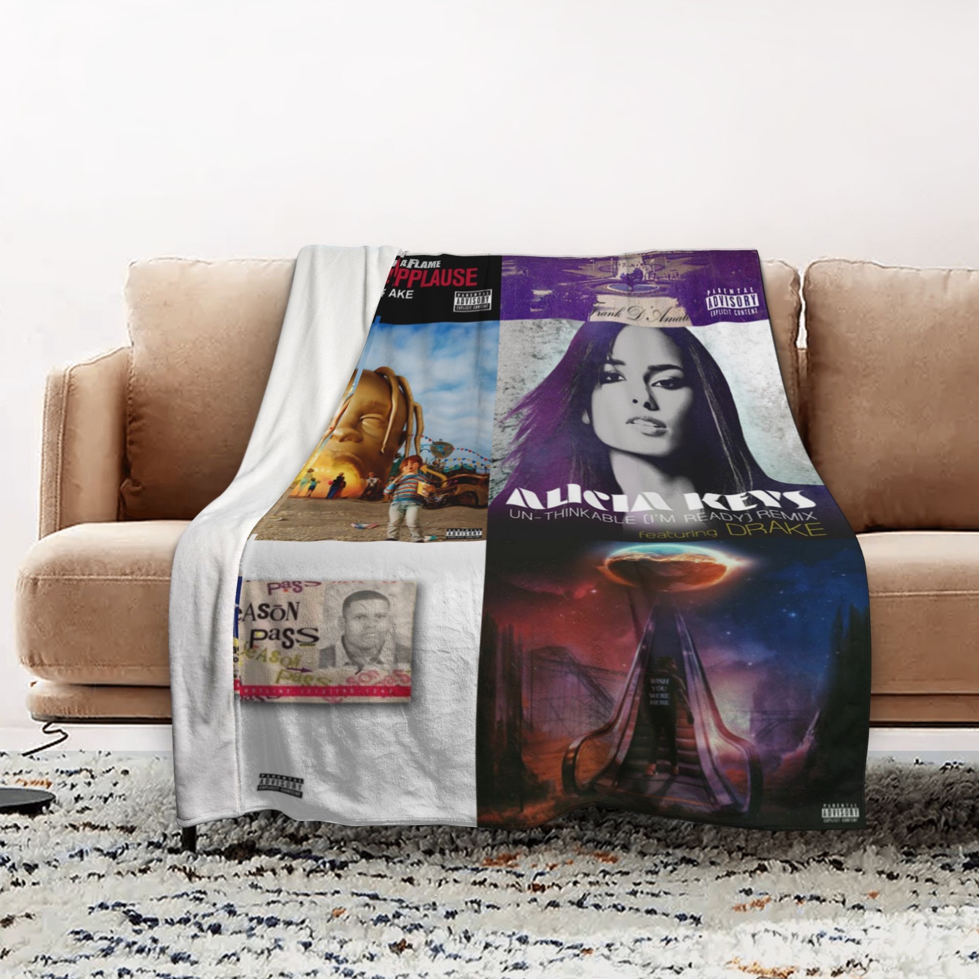 Personalized Music Album Blanket, Custom Album Cover Keepsake Gift ...