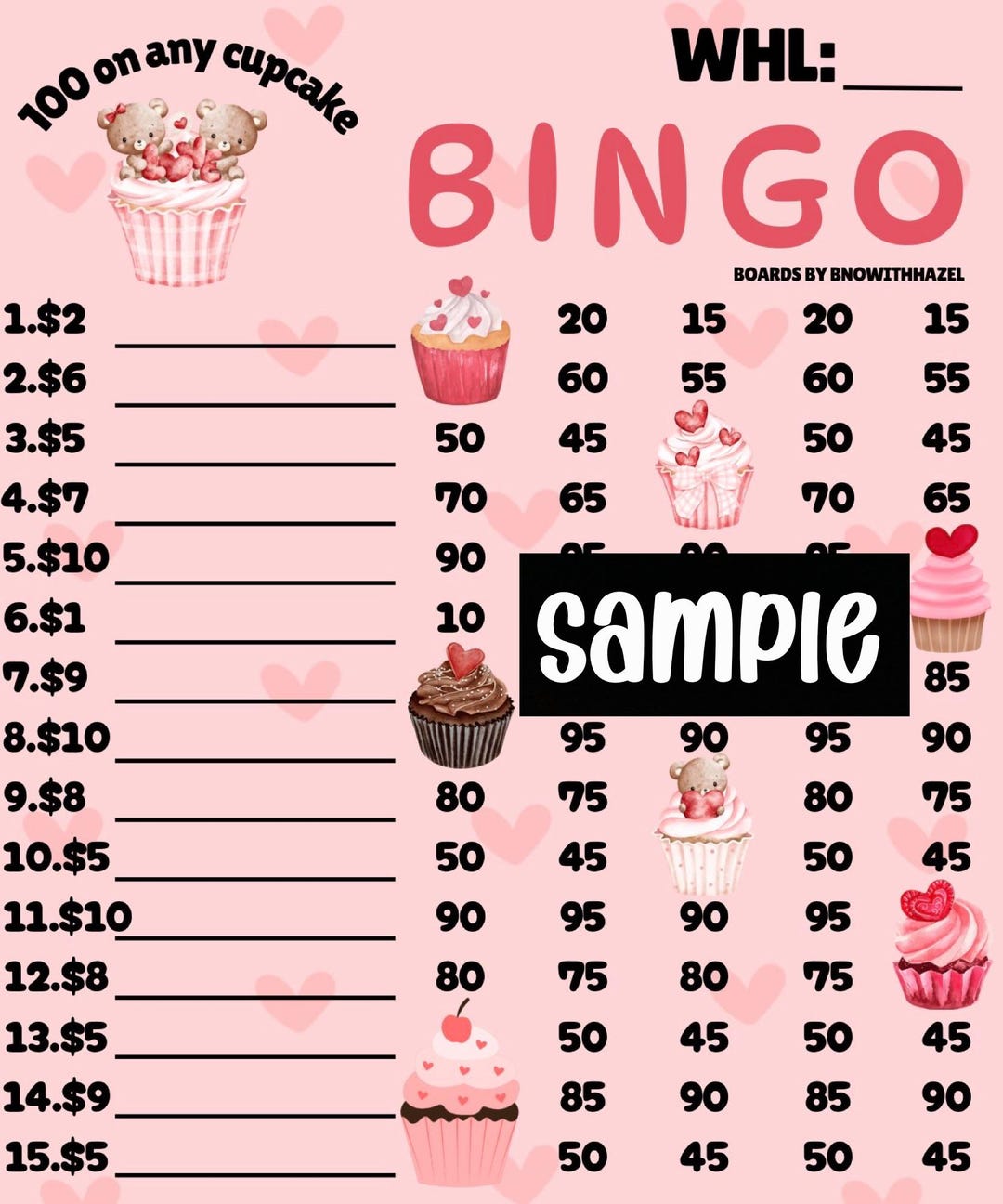 100 WTA Valentine’s Day Bingo Board - Etsy