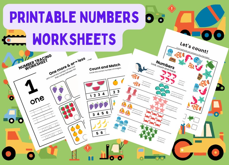 Printable Numbers Worksheet, Learning Numbers, Numbers Worksheet 1-10 ...