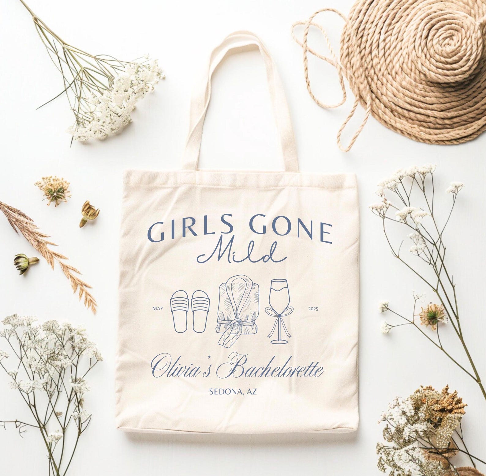 Girls Gone Mild Tote Bag, Custom Bachelorette Tote Bag, Bridesmaid ...