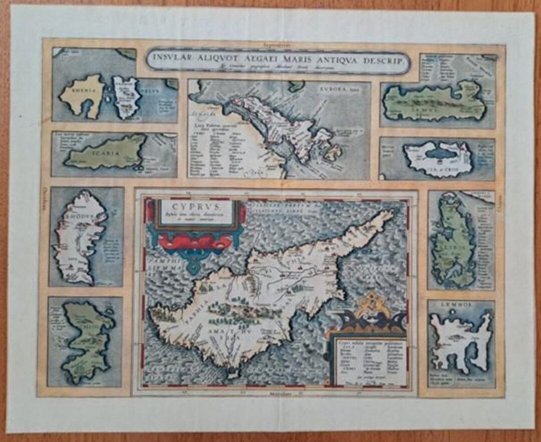 1600 Antique Map of Cyprus & Greek Islands – Abraham Ortelius ...