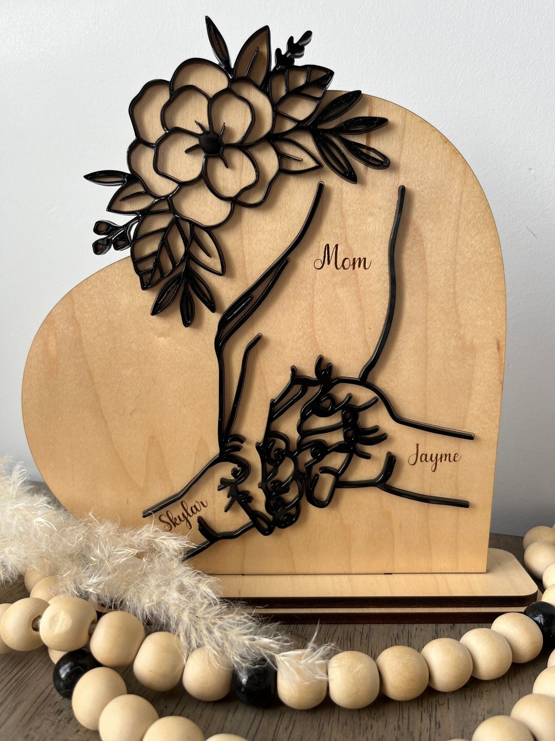 Personalized Mom & Kids Hand Sign | Mother's Day | Mom | Holding Hands ...