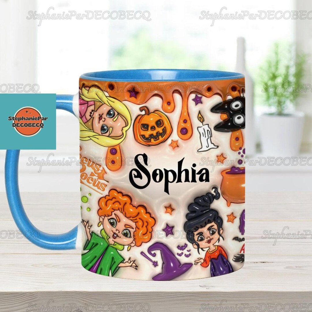 Personalized Hocus Pocus Color Mug, Halloween Witch Coffee Mug, 3D ...