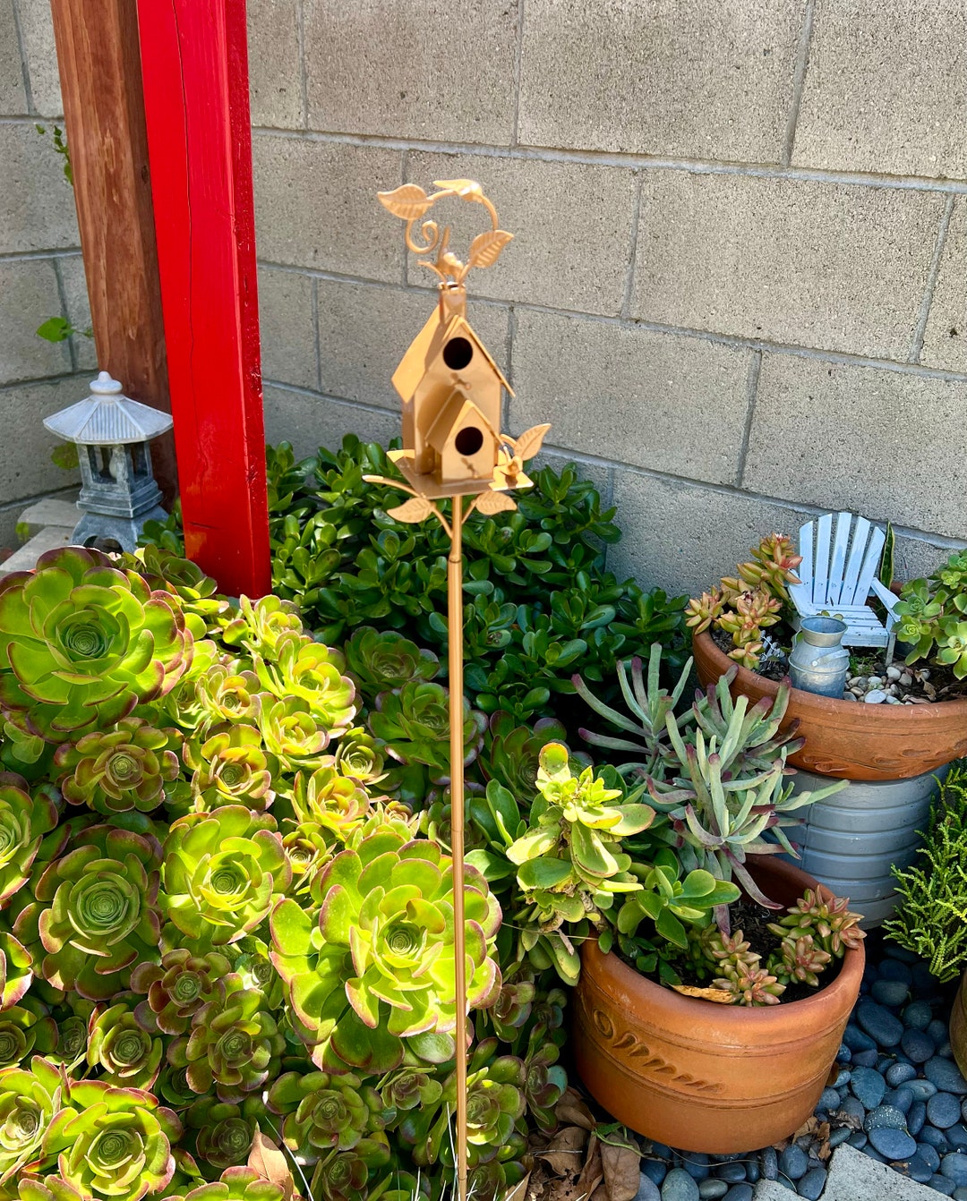 Tiny Bird House, Garden Decor, Fairy Garden, Tiny Bird Dwelling, Small ...