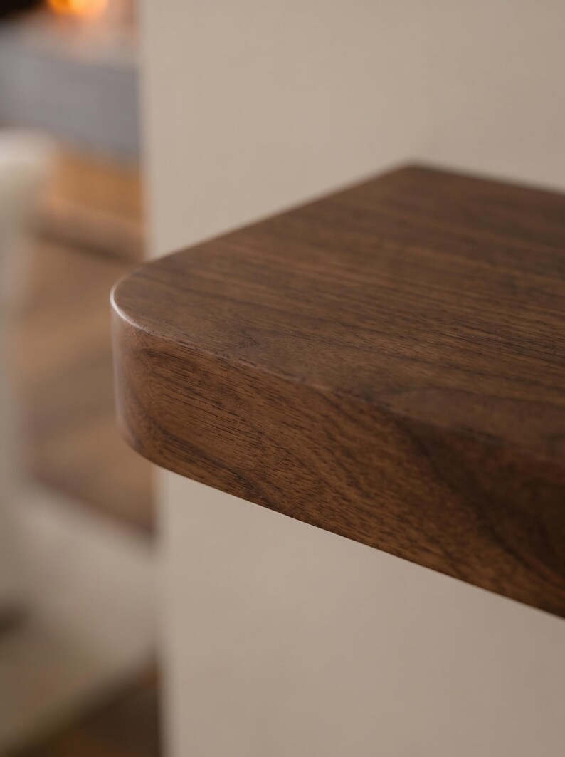 Floating Wood Shelf Rounded Ends Minimalist Custom - Etsy