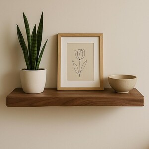 Sleek Ash Floating Shelf Perfect for Use as a Nightstand Bookshelf or ...