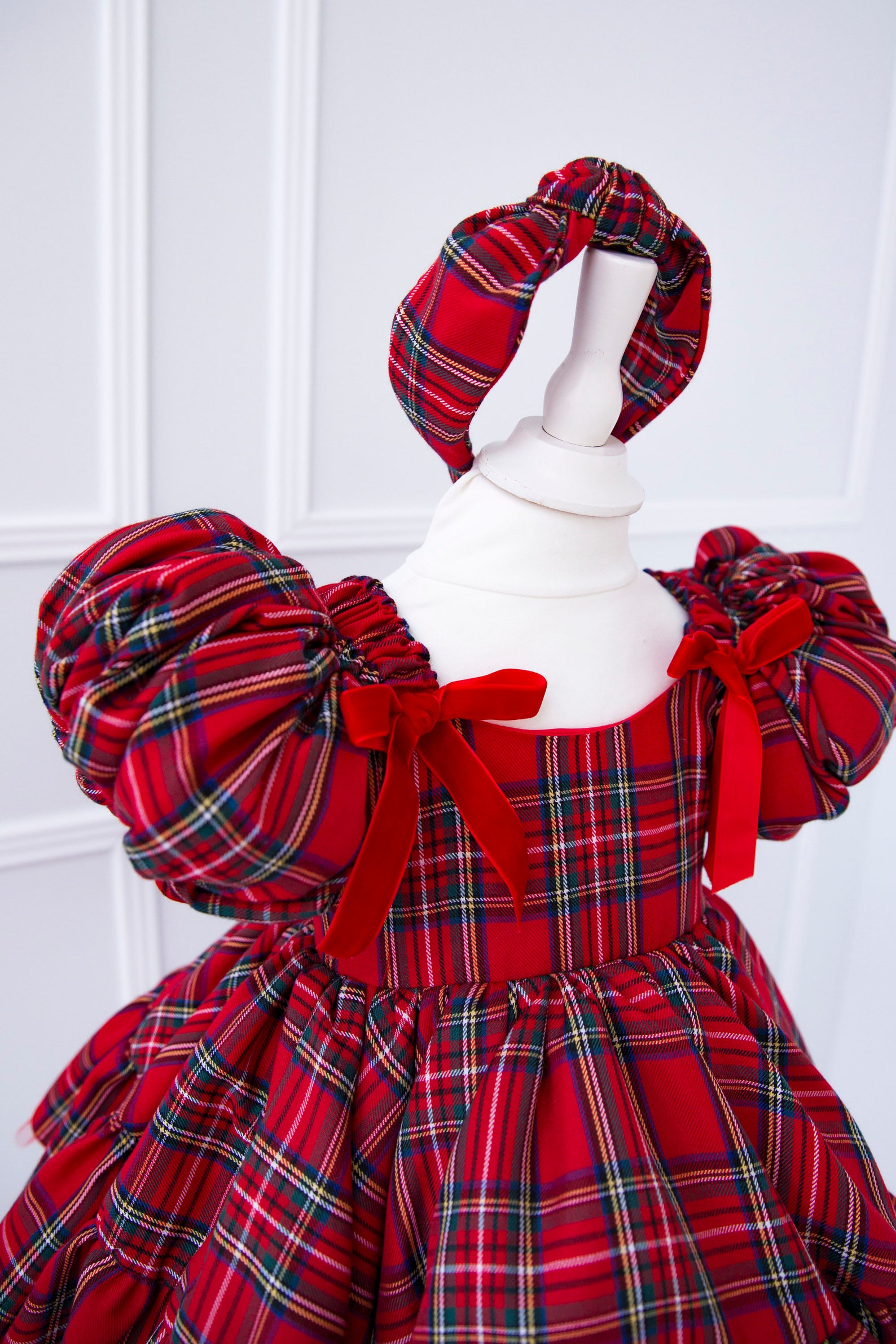 Red Tutu Puffy Plaid Flannel, Tartan Christmas Dress, Baby Dress ...