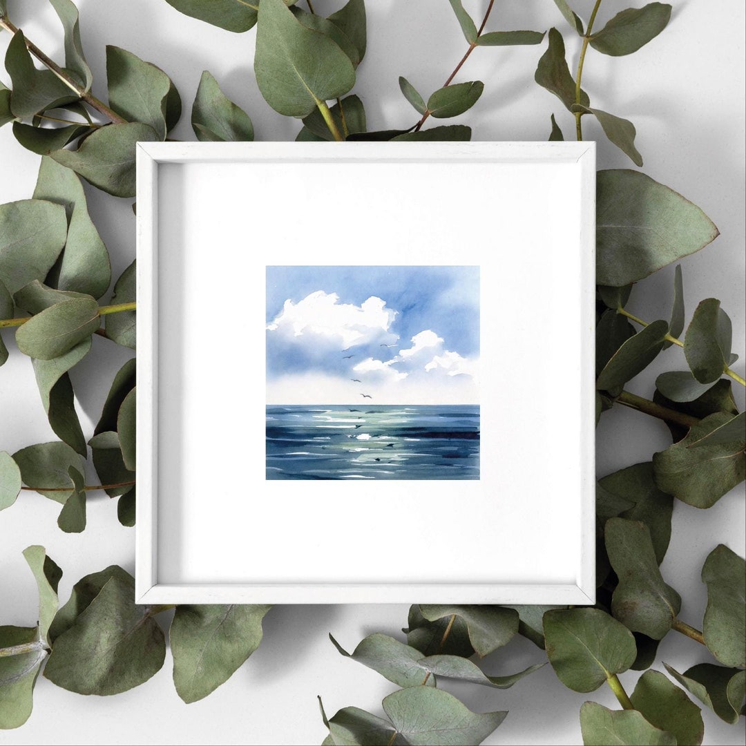 Mini Aquarell Meer Geschenkidee | Bild Kunstwerk | Meerliebe | Ostsee ...
