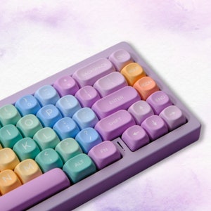 126 Key Rainbow Candy Theme Keycaps for Mechanical Keyboard, Cute MOA ...