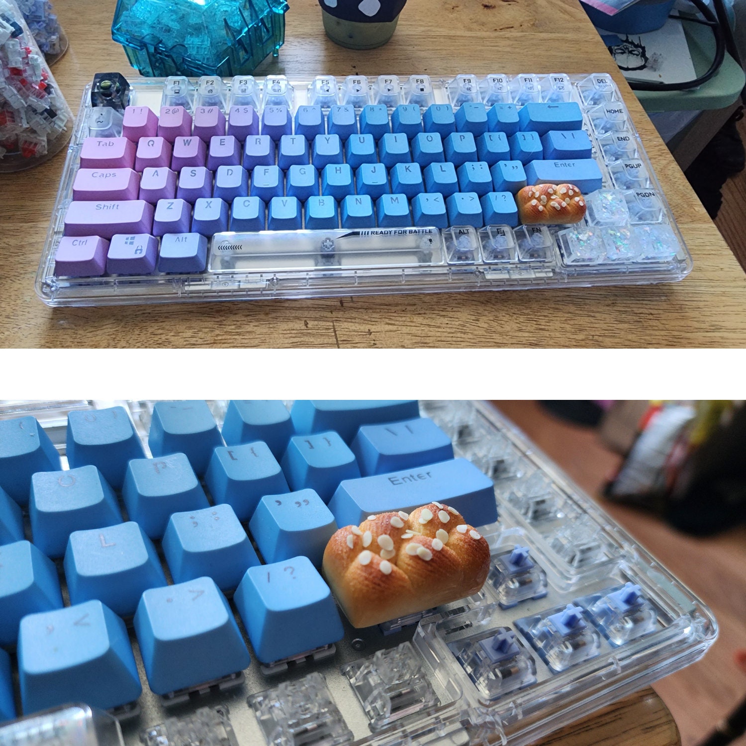 Cute Bread Keycaps, Small Toasts Keycaps, Personalized ESC Toast ...