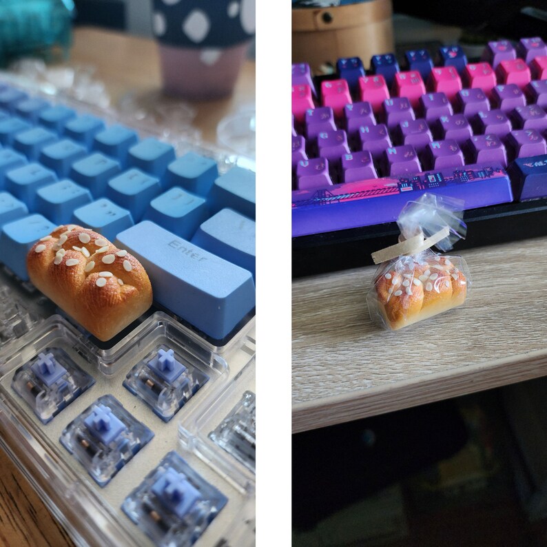 Cute Bread Keycaps, Small Toasts Keycaps, Personalized ESC Toast ...