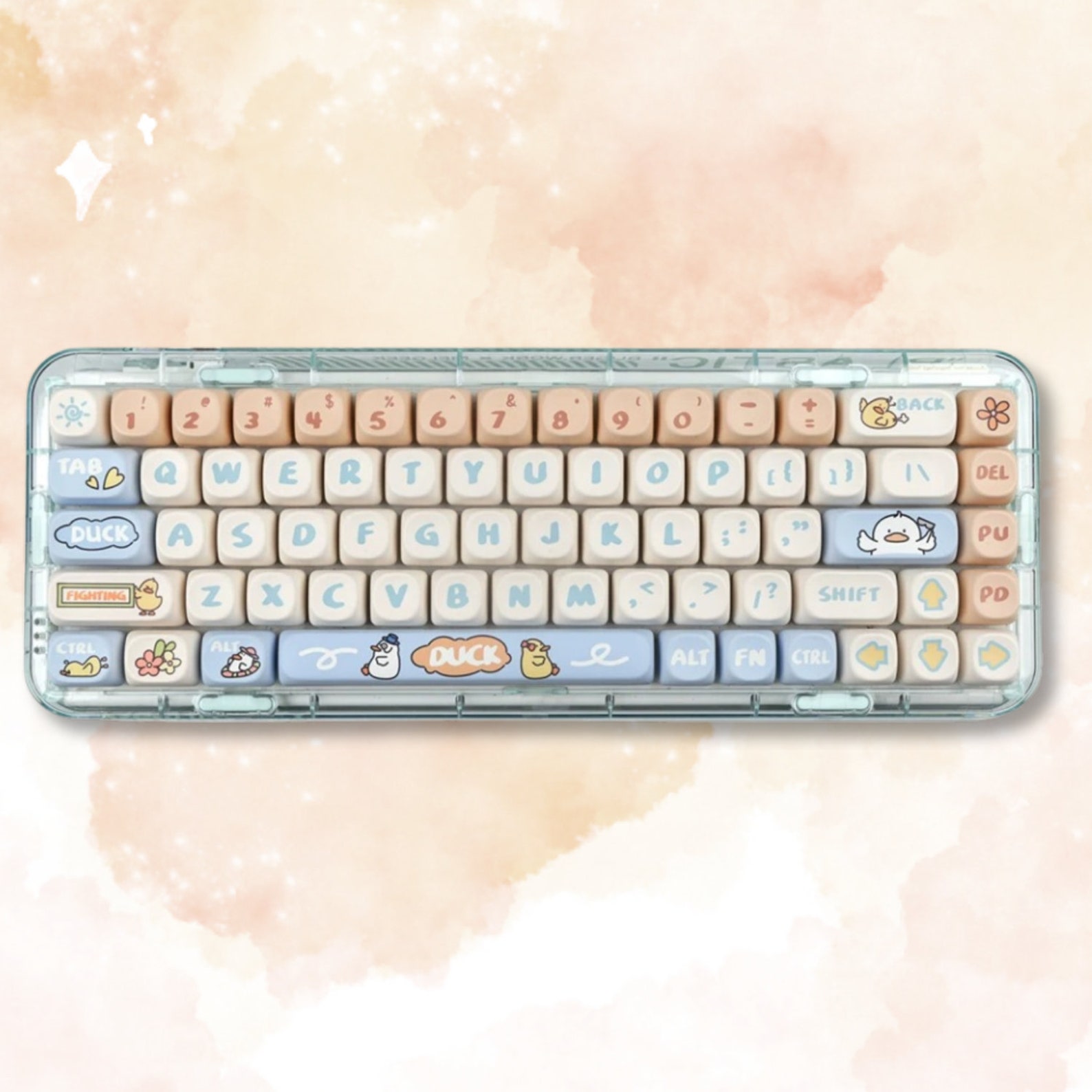 139 Key Cute Duck Keycaps Set, Cute MOA Profile Keycap, Double Shot ...