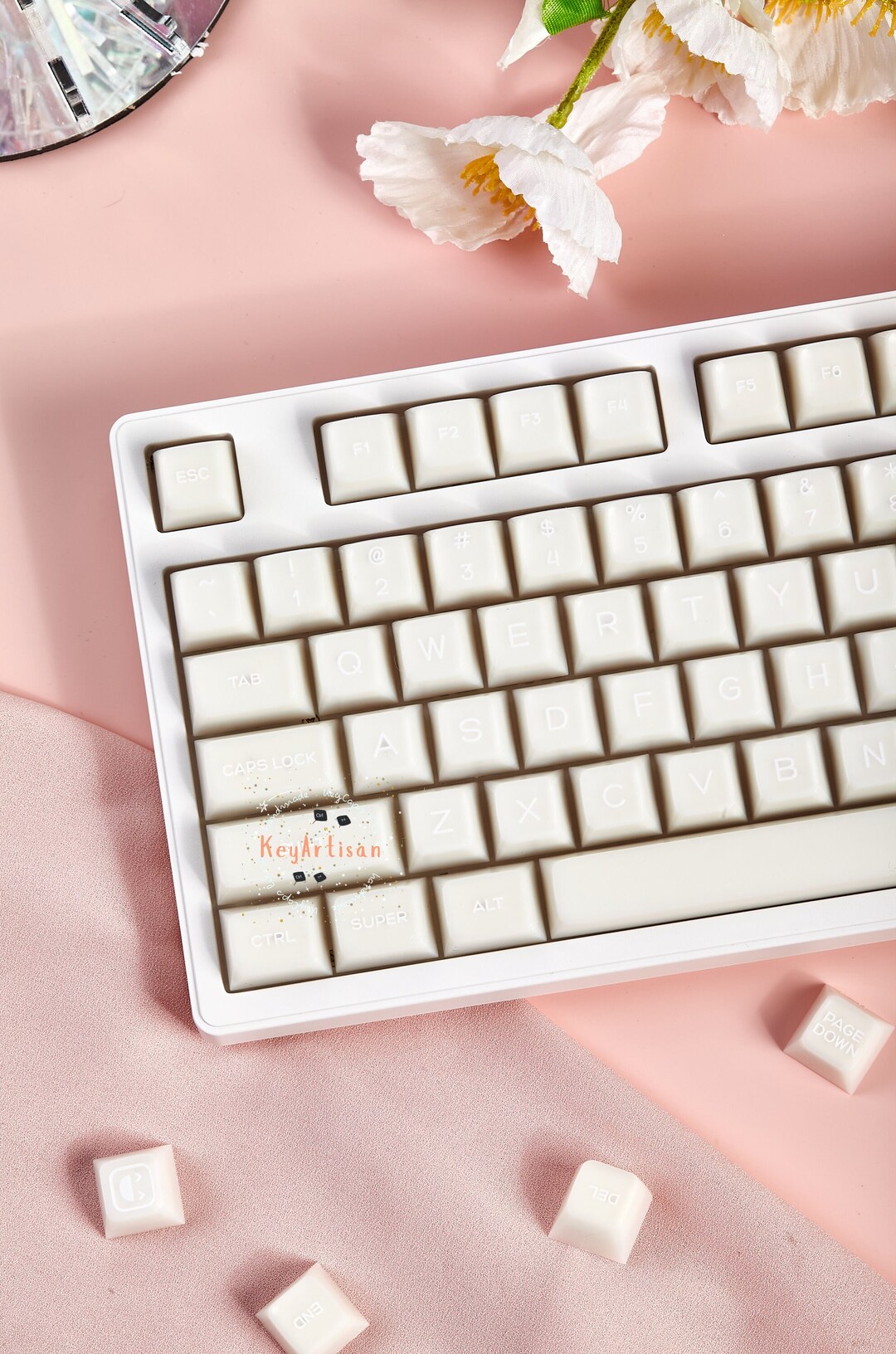142 Keys Marble White Backlit Keycaps Set, Milk White PBT Keycap ...