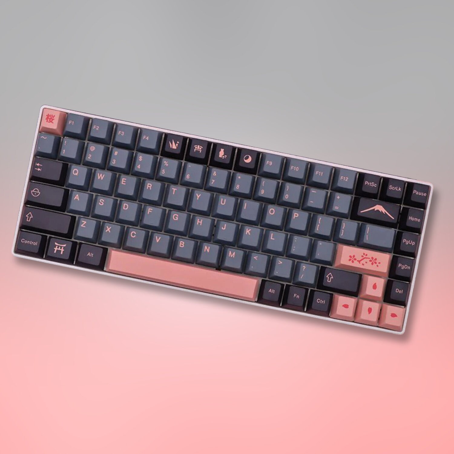 151 Keys Night Sakura Keycaps Set for Mechanical Keyboard, Cherry MX ...