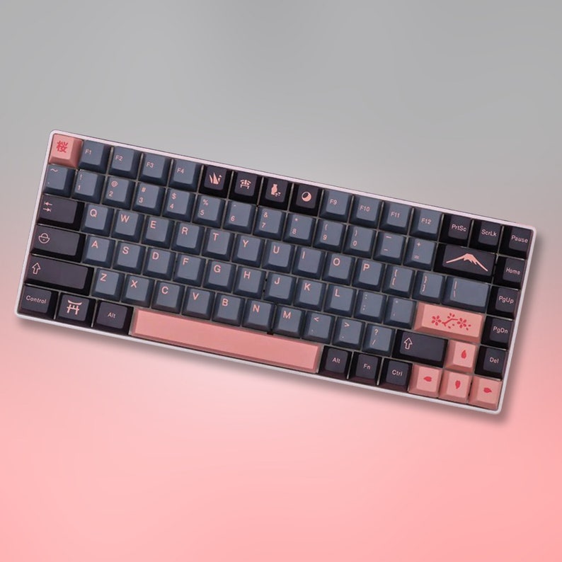 151 Keys Night Sakura Keycaps Set for Mechanical Keyboard, Cherry MX ...