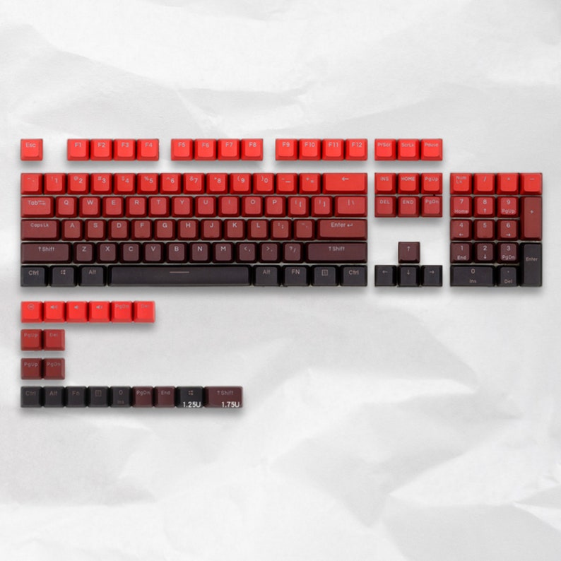 Cool Side-engraved Red Keycap Set, Red Puding Keycap, OEM Keycap for ...
