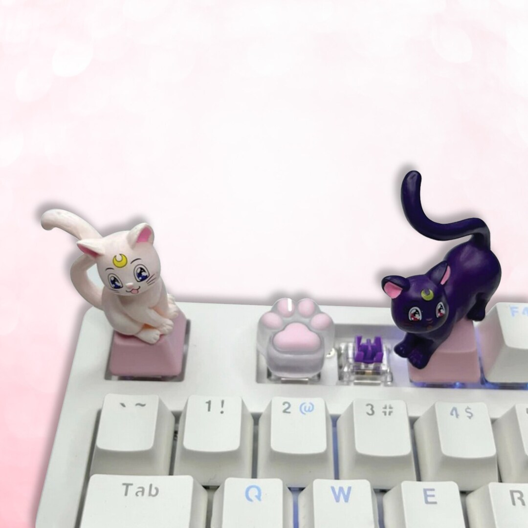 Sailor Moon Luna & Artemis Keycaps, Sailor Moon Cat Keycap, Anime ...