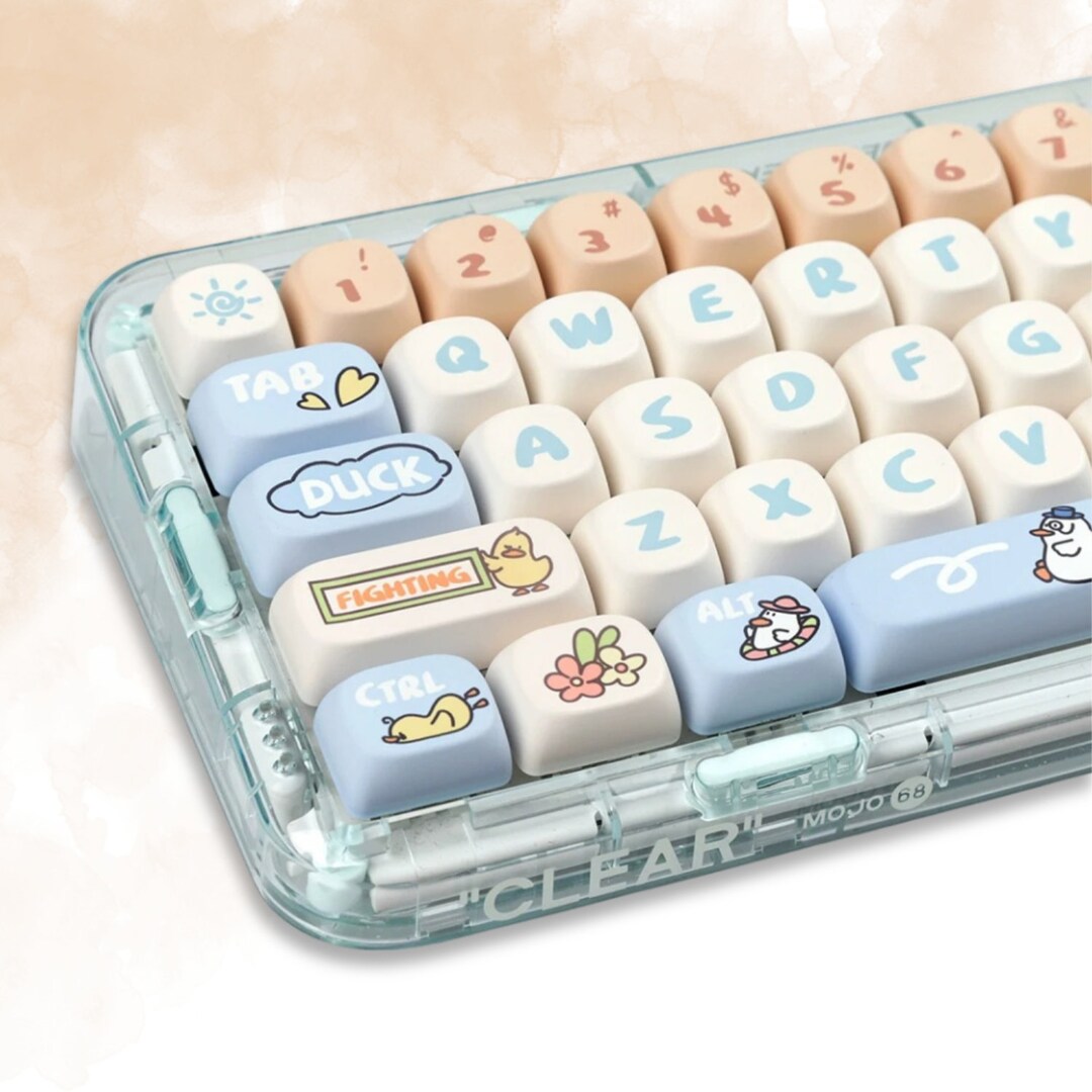 139 Key Cute Duck Keycaps Set, Cute MOA Profile Keycap, Double Shot ...