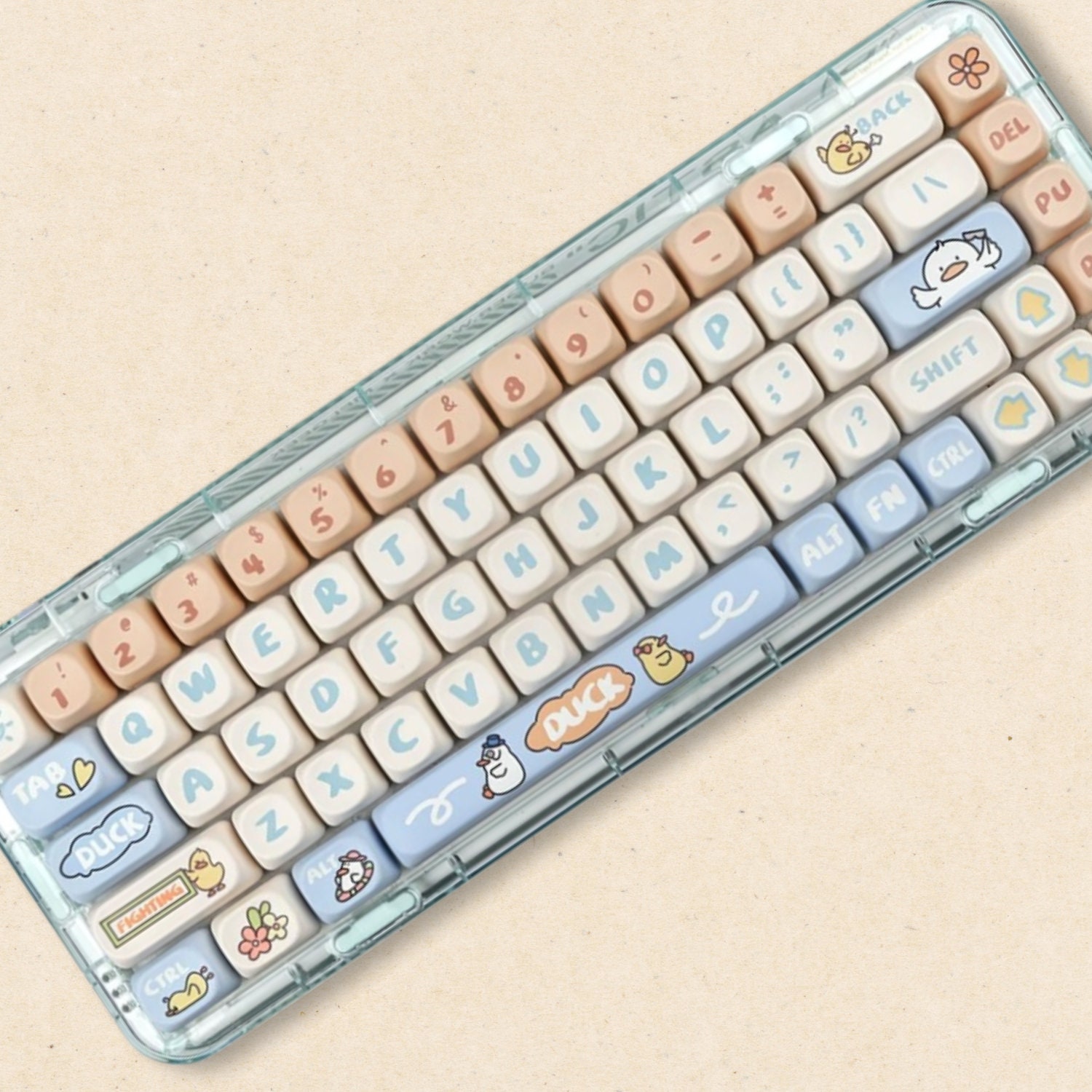 139 Key Cute Duck Keycaps Set, Cute MOA Profile Keycap, Double Shot ...