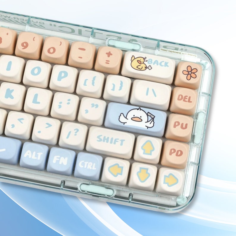 139 Key Cute Duck Keycaps Set, Cute MOA Profile Keycap, Double Shot ...