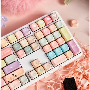 129pcs Candy Theme Keycaps, PBT Keycaps, MOA Profile Keycaps for ...