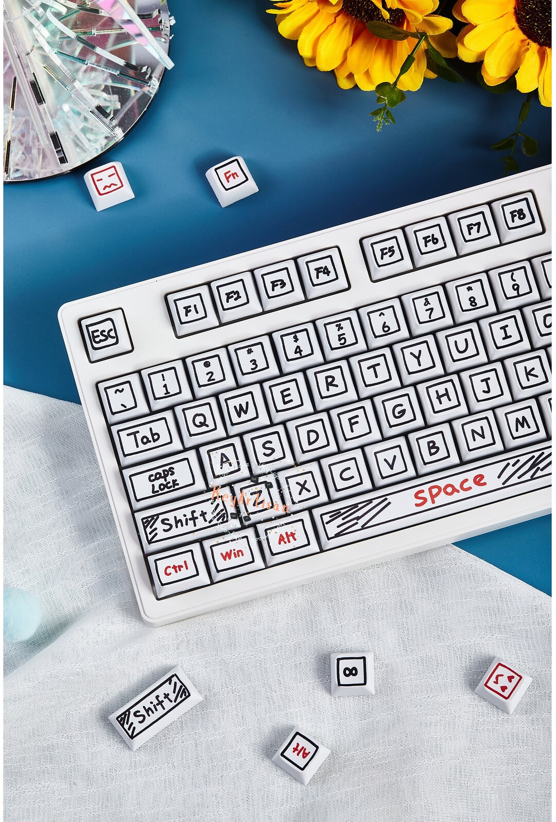 126 Key Cool Graffiti Keycaps Set, XDA Low Profile MX Switch Keycaps ...