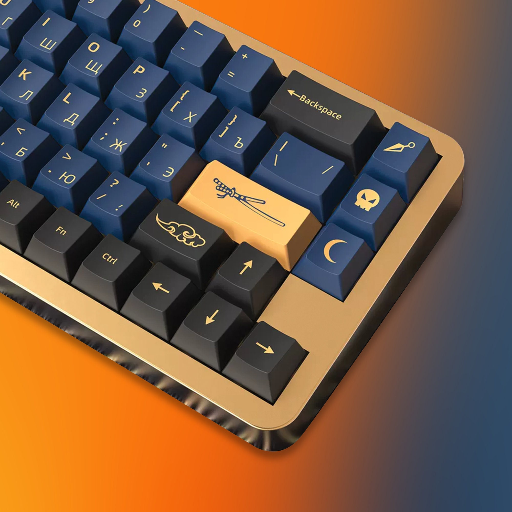 Blue Samurai Keycaps Set, 139/156 Key OEM Keycaps Set for Mechanical ...