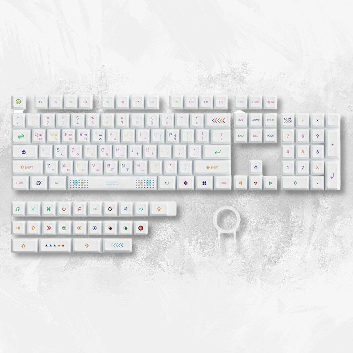 127pcs Neon Keycap, XDA Keycaps Set Dye Sublimation for Mechanical ...