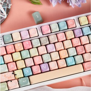 129pcs Candy Theme Keycaps, PBT Keycaps, MOA Profile Keycaps for ...