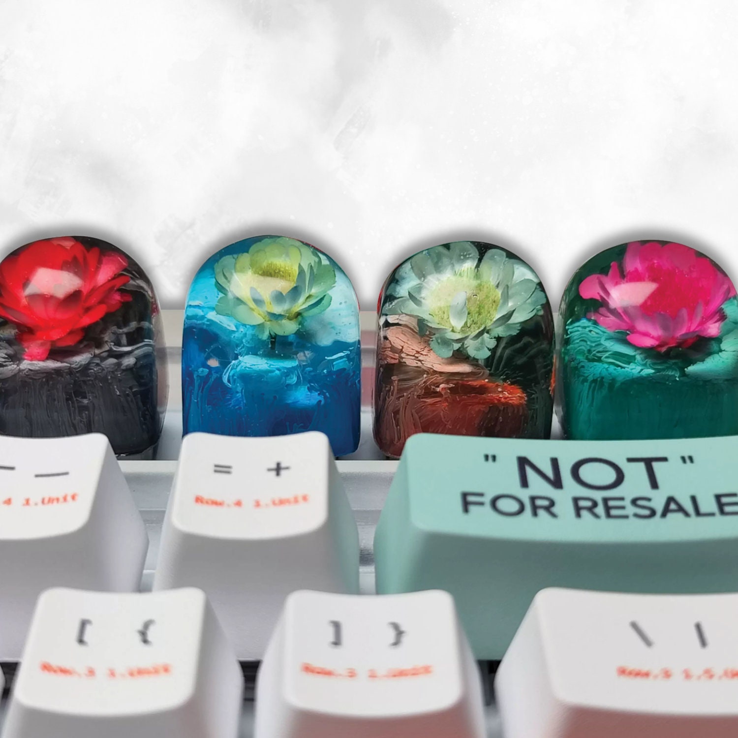 Resin Flowers Keycaps, Artisan Keycaps, ESC Flowers Keycaps, SA R3 ...