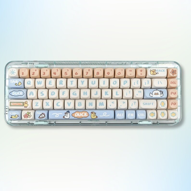 139 Key Cute Duck Keycaps Set, Cute MOA Profile Keycap, Double Shot ...