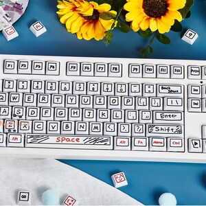 126 Key Cool Graffiti Keycaps Set, XDA Low Profile MX Switch Keycaps ...