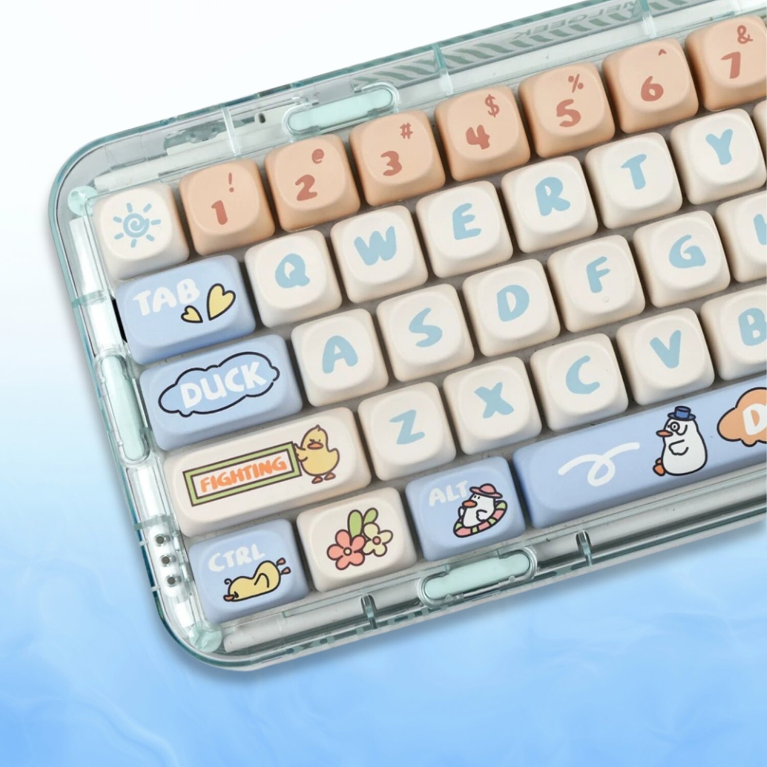139 Key Cute Duck Keycaps Set, Cute MOA Profile Keycap, Double Shot ...
