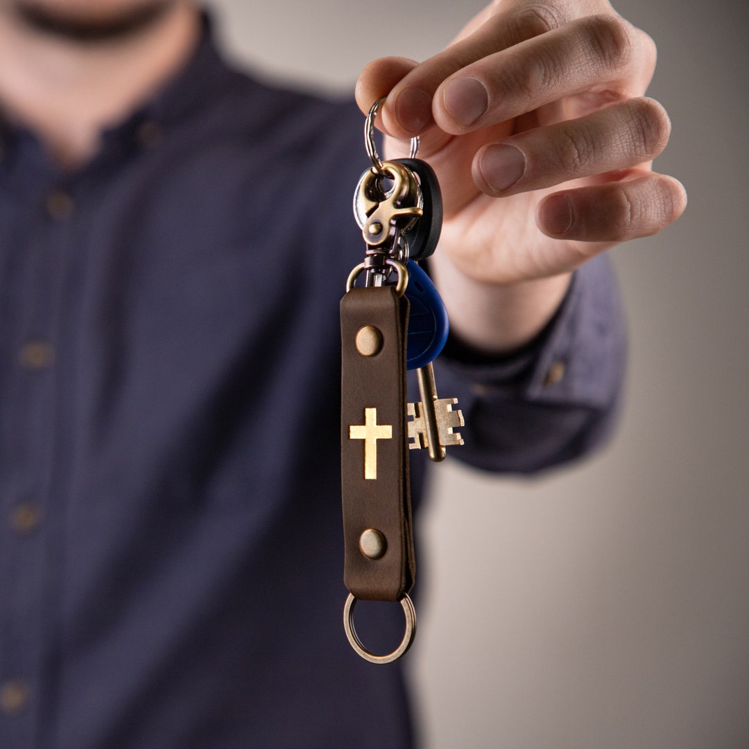Customized Religious Leather Key Fob, Bible Quote Gift for Pastor, Key ...