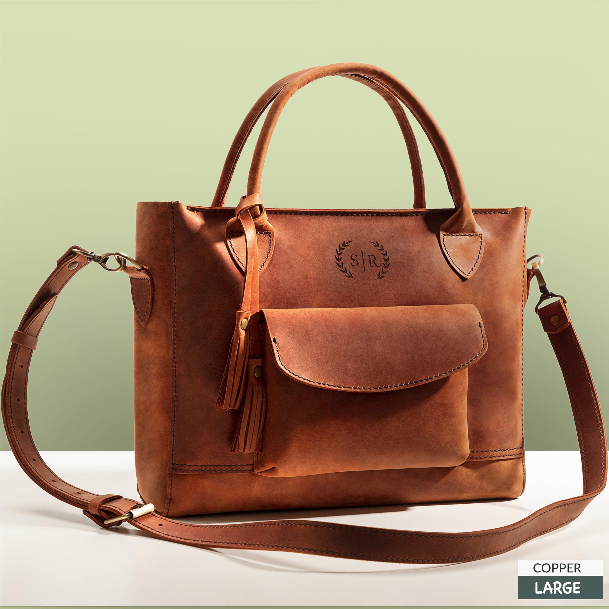 Ladies Leather Work Bag, Leather Laptop Work Bag for Ladies, Women ...