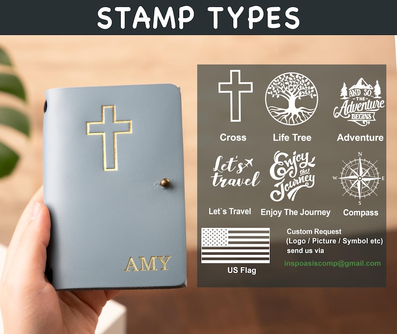 Custom Leather Journal With Refillable Pages, Monogram Notebook ...