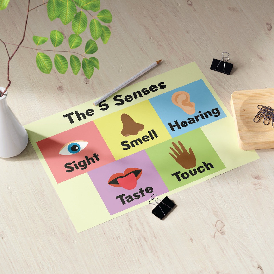 Children's 5 Senses Poster - Instant Download - Etsy